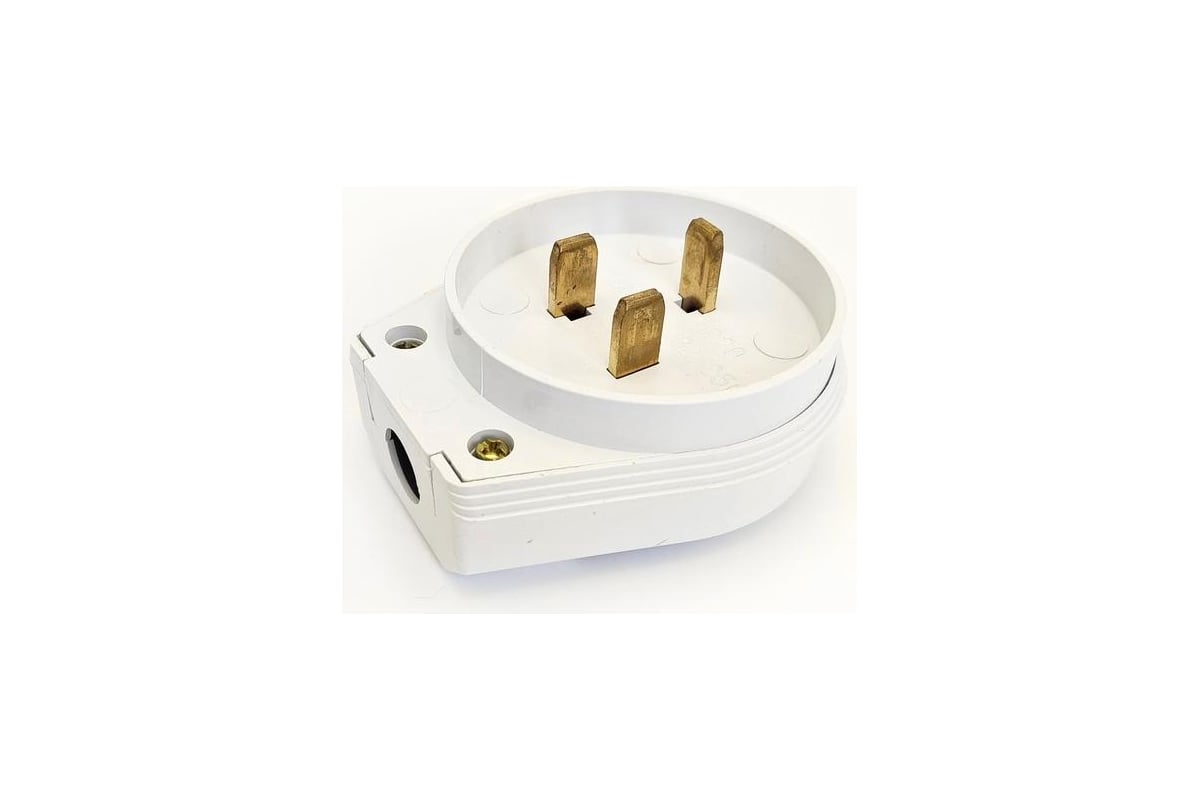 Разъем РШ-ВШ TOKOV ELECTRIC СП 32А 250В 2P+PE круглый белый TKL-OVSP-2P ...