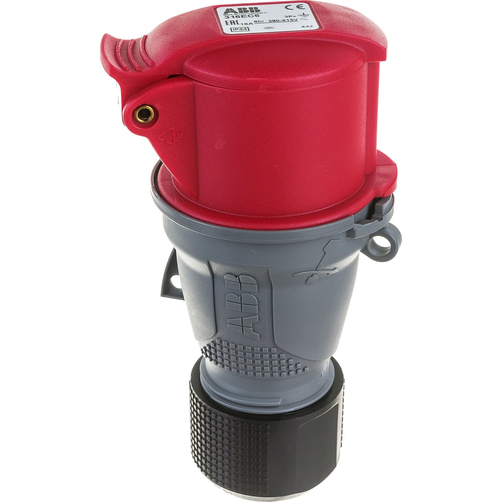 Кабельная розетка ABB Easy&Safe 316EC6, 16А, 3P+E, IP44, 6ч 2CMA102012R1000 - выгодная цена ...