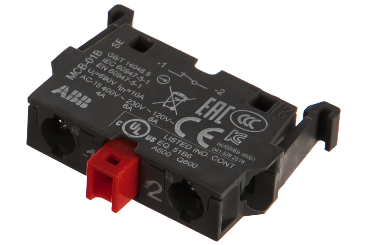 Контактный блок ABB MCB-01 фронтального монтажа 1НЗ 1SFA611610R1010 ...