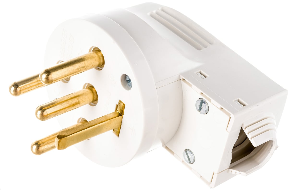 Силовая вилка Legrand 3К+Н+З 32A выход кабеля сбоку 55807 055807 ...