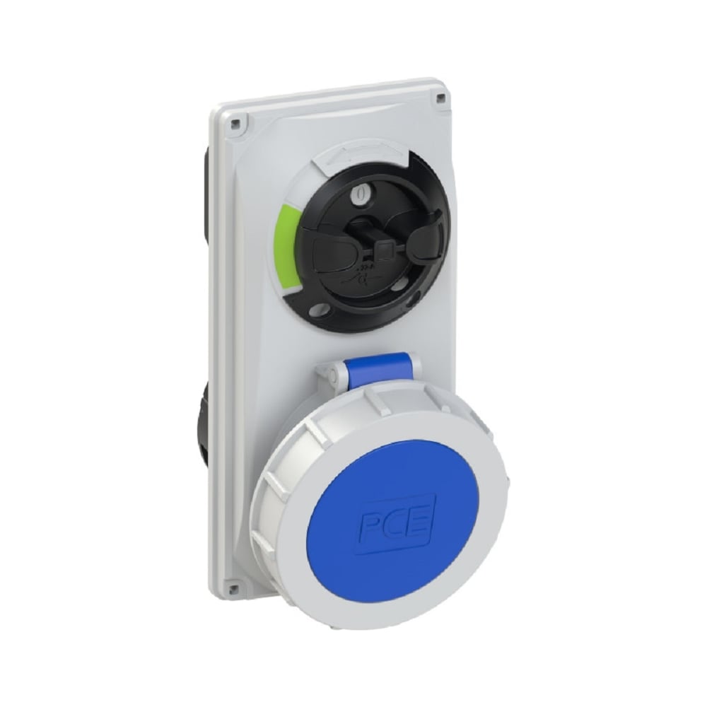 Встраиваемая розетка PCE 32а/220v/1p+n+e/ip67, с выключателем и ...