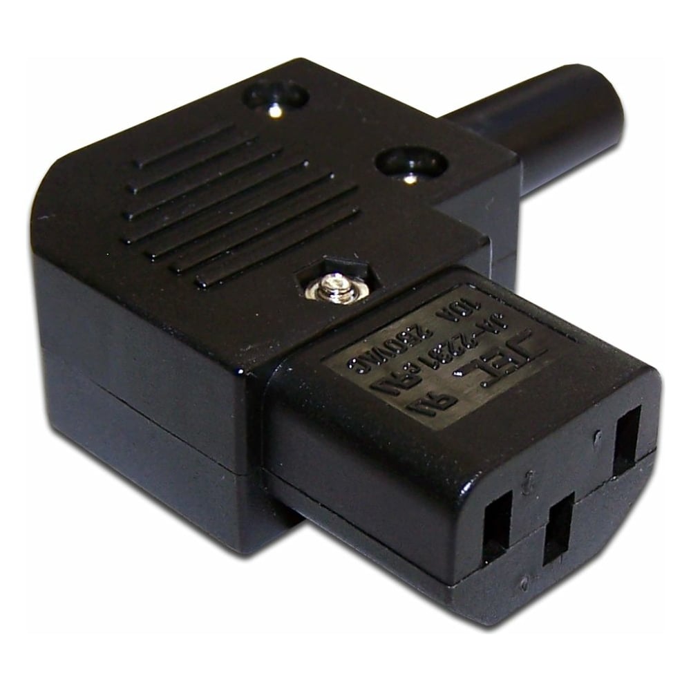 Кабельная розетка LANMASTER 10A, 250V угловая разборная, черная, LAN ...