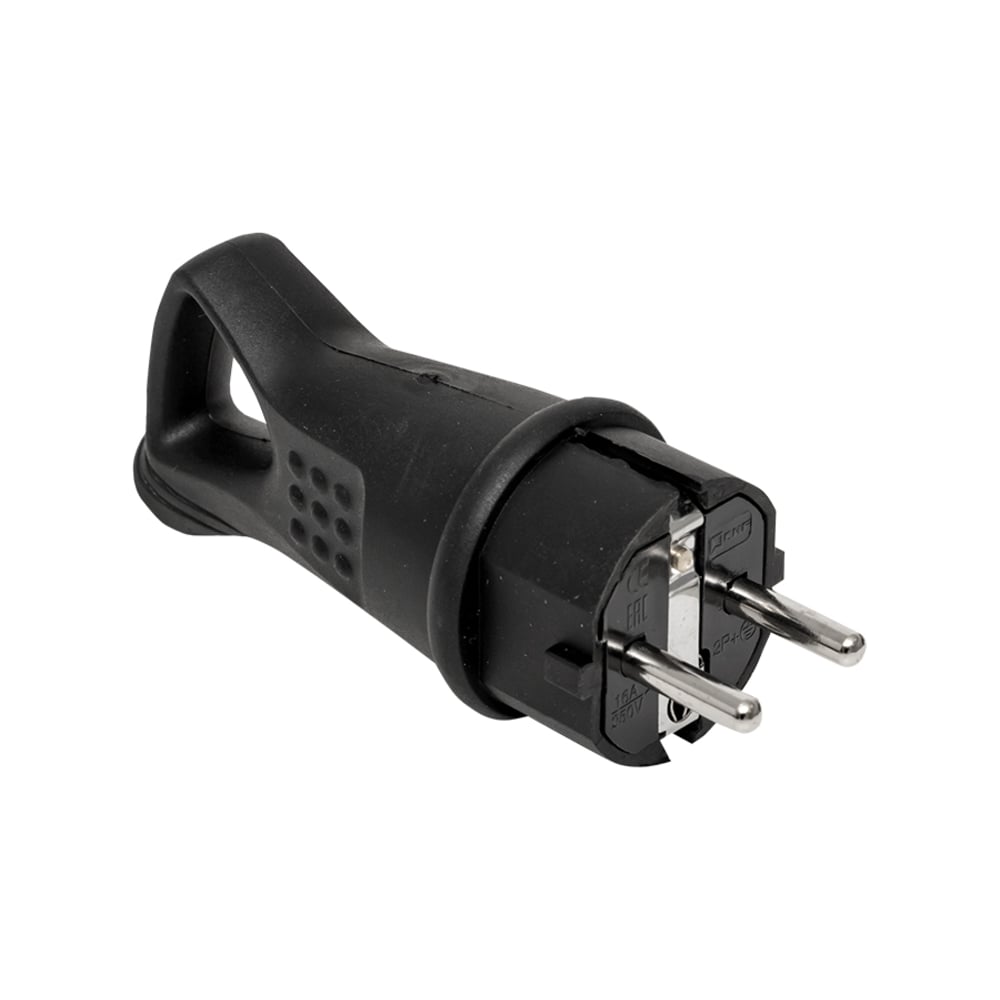 Угловая каучуковая вилка EKF с кольцом 230В 2P+PE 16A IP44 Марс RPS-017-16-230-44 - выгодная ...