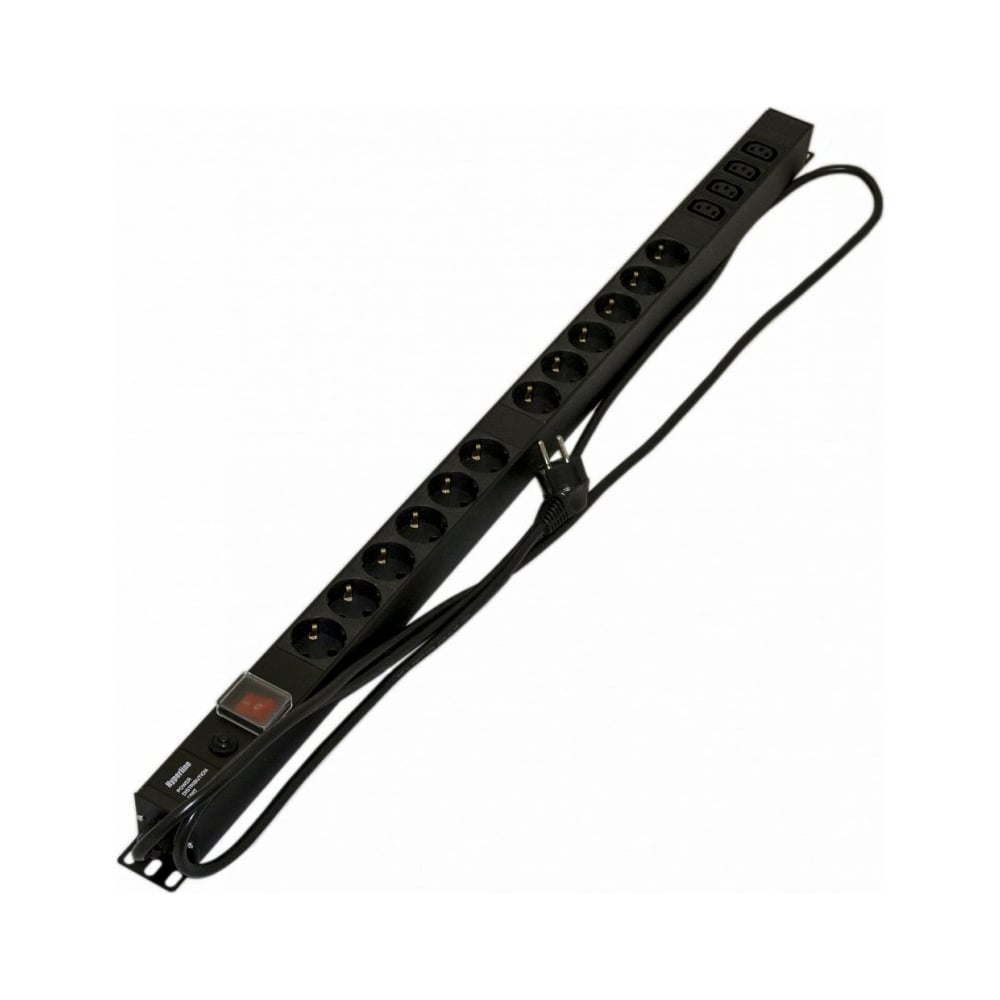Блок розеток Hyperline SHE-12SH-4IEC-SF-2.5EU 12 розеток Schuko+ ...