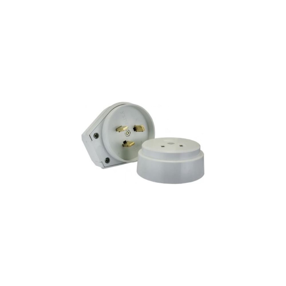 Пластиковый разъем EKF РШ-ВШ 32А 250В 2P+PE ОУ белый AS-250-O-01 ...