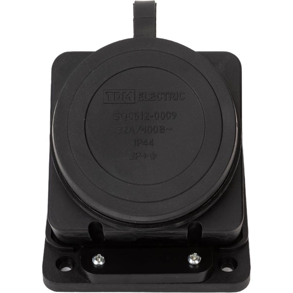 Наклонная настенная розетка TDM с заглушкой каучук 3Р РЕ 32А 380В IP44 ...