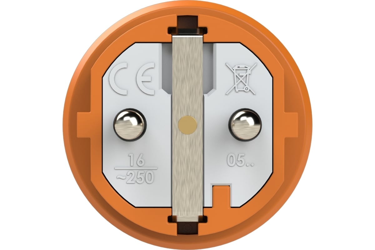 Вилка кабельная PCE 16A 220V 2P+E IP54 корпус оранжевый, маркер черный ...