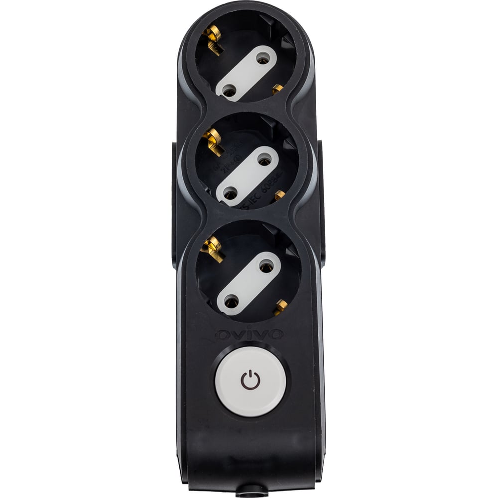 Колодка 3-местная Ovivo с/з с выкл. черная 700-080000-123 - выгодная ...