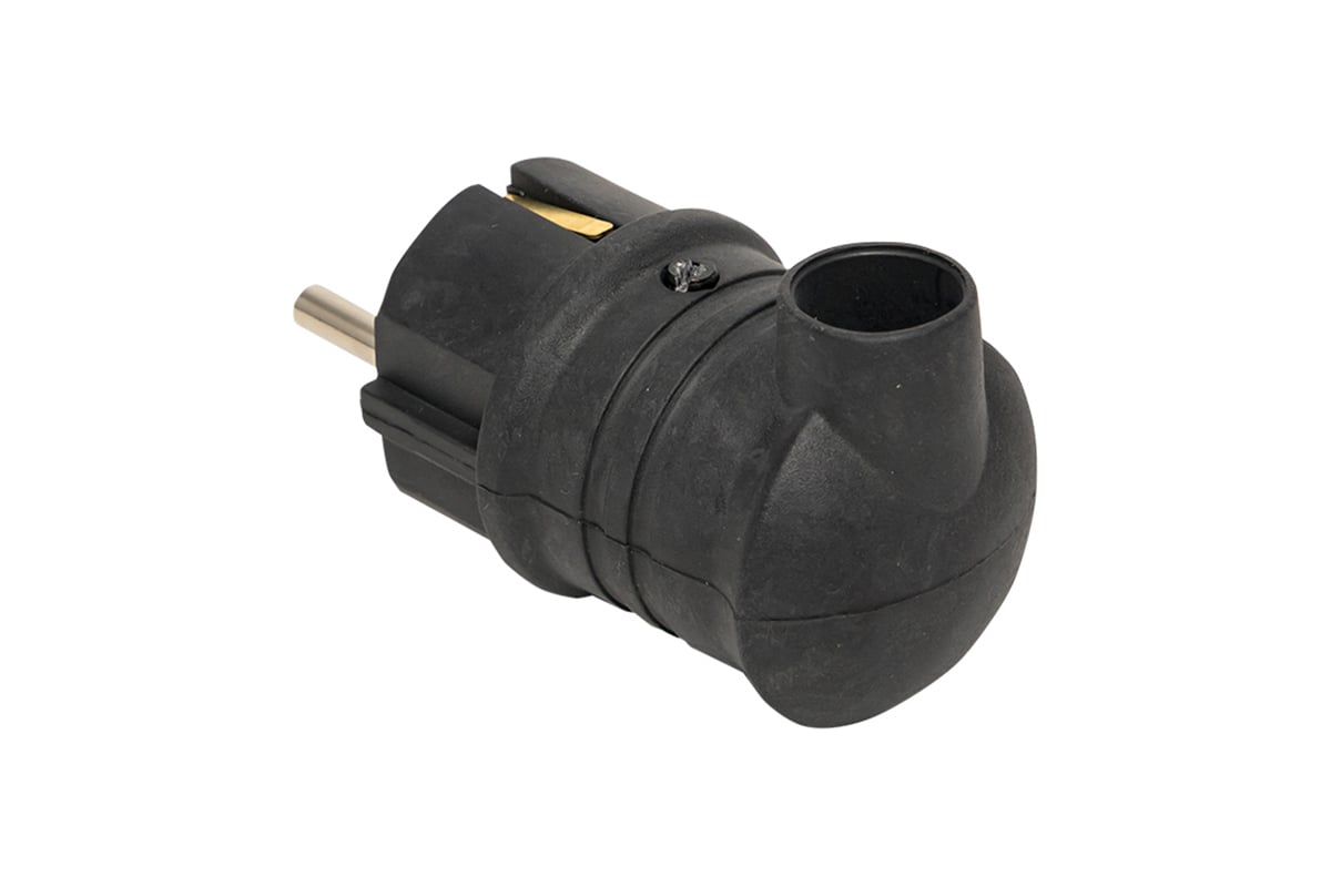 Угловая каучуковая вилка EKF, 230В 2P+PE 16A IP44 PRO RPS-017-16-230-44-r - выгодная цена ...