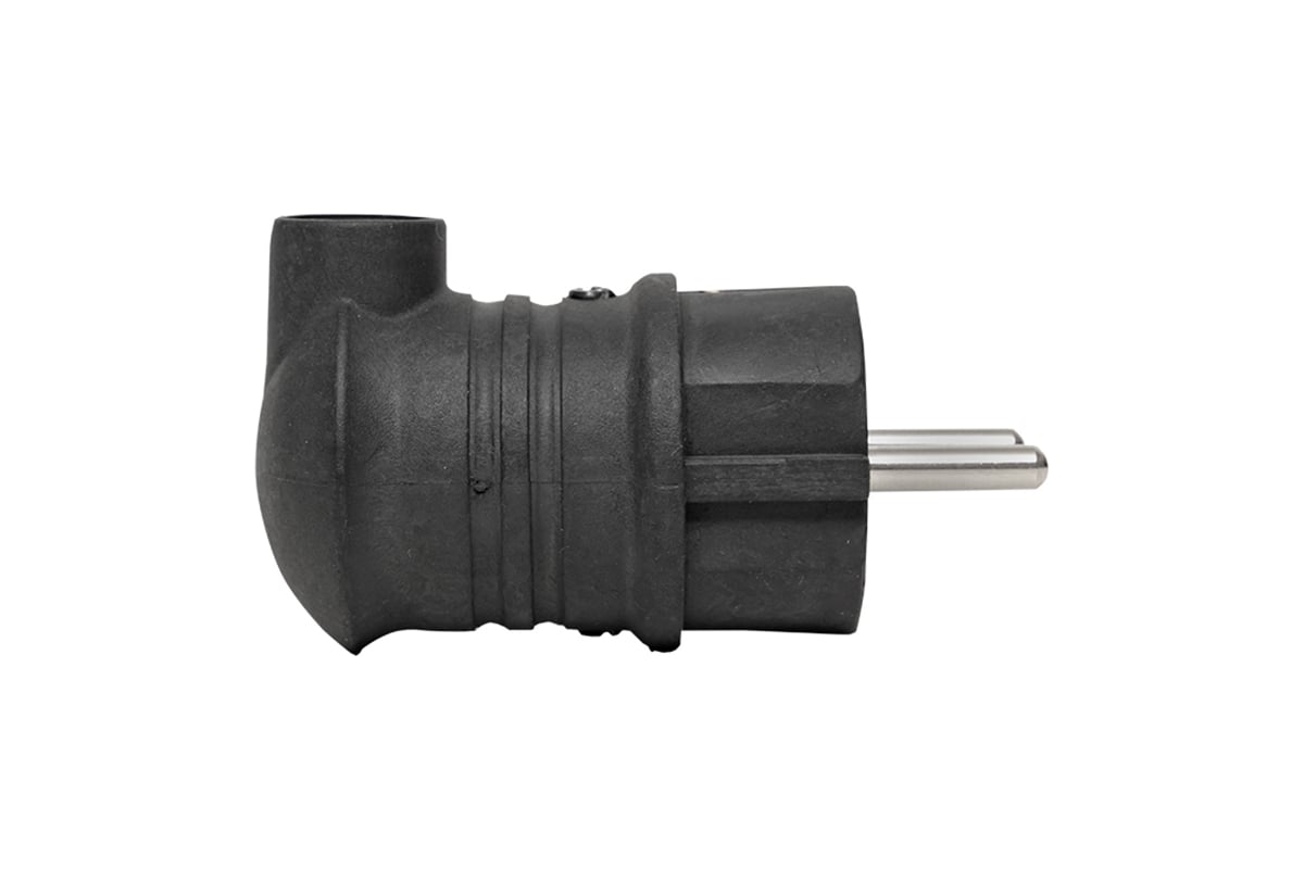 Угловая каучуковая вилка EKF, 230В 2P+PE 16A IP44 PRO RPS-017-16-230-44-r - выгодная цена ...