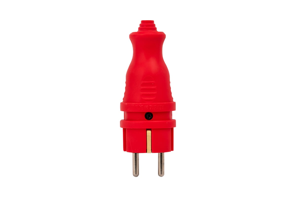 Красная каучуковая прямая вилка EKF, 230В 2P+PE 16A IP44 PRO RPS-011-16-230-44-rr - выгодная ...
