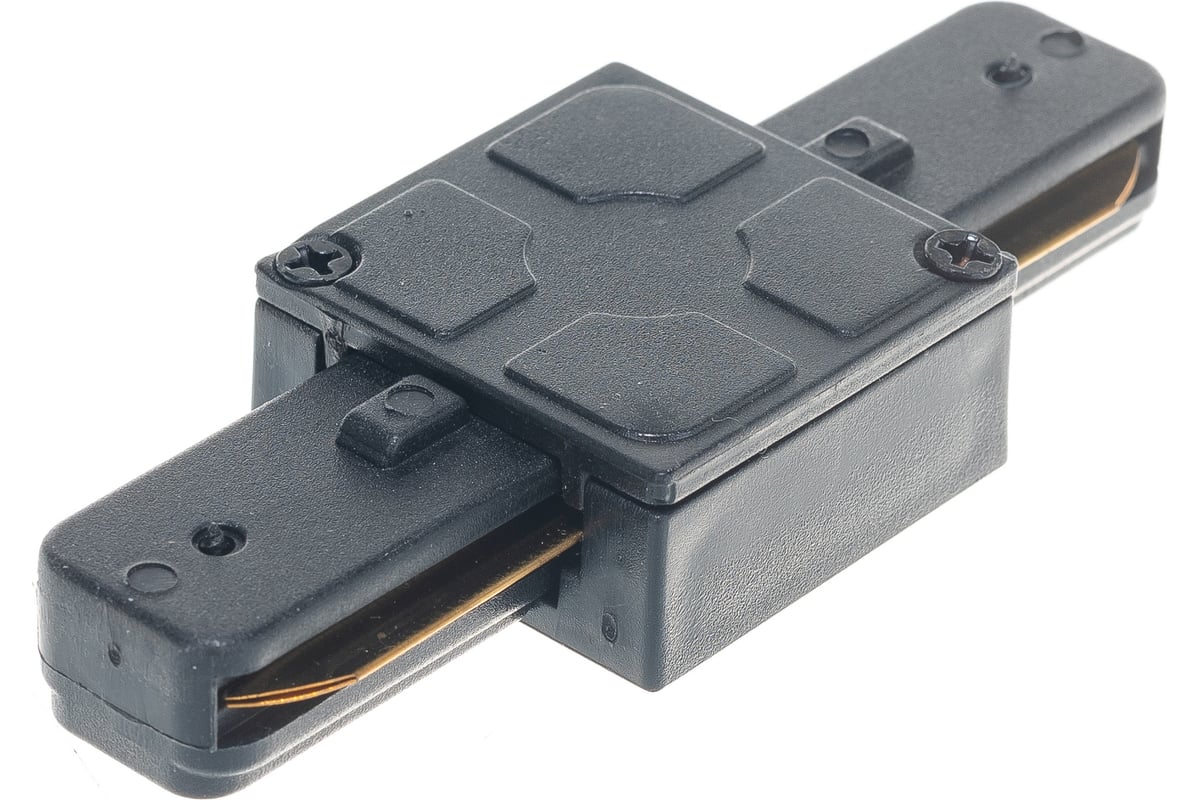 Прямой коннектор для трековых шинопроводов Gauss черный TR105 ...