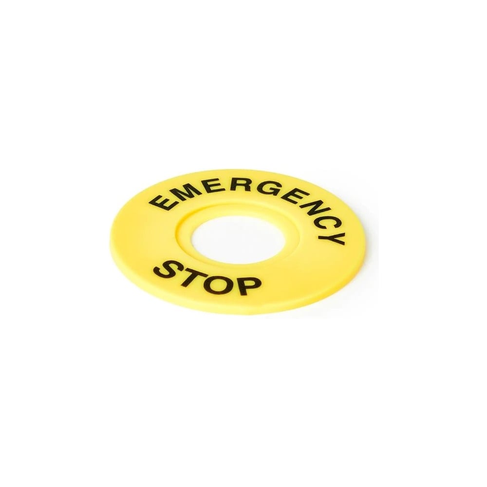 Знаки электробезопасности HLT табличка Emergency Stop, 60 мм, желтый ...