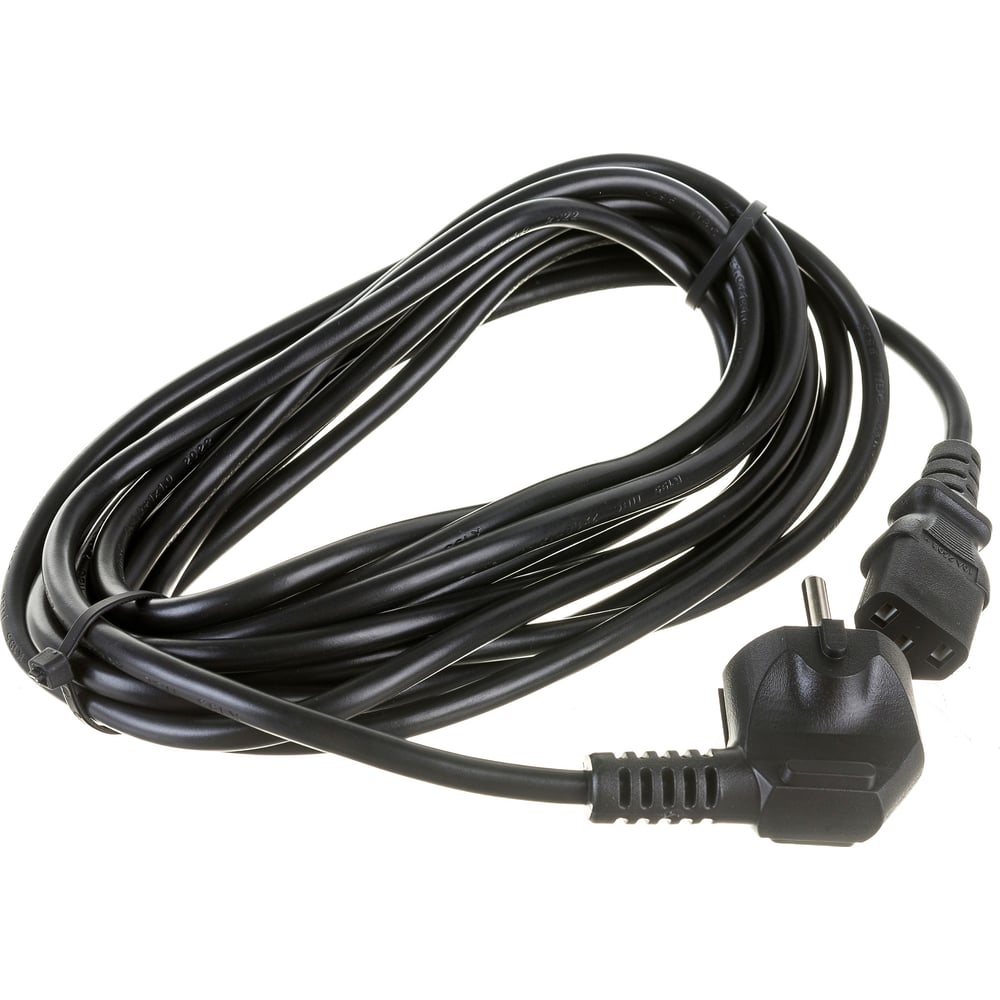 Шнур питания LANMASTER C13-Schuko угловая, 3х0.75, 220В, 10А, черный, 5 м LAN-PP13/SHA-5.0-BK ...