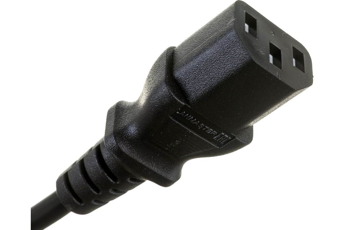 Шнур питания LANMASTER C13-Schuko угловая, 3х0.75, 220В, 10А, черный, 5 м LAN-PP13/SHA-5.0-BK ...