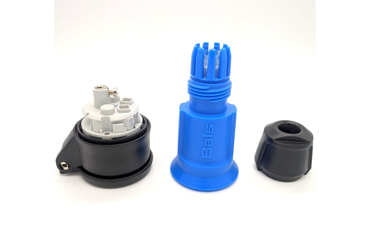 Кабельная розетка Bals Schuko 16A, 3p, 250V, IP54, синий MULTI-GRIP 1 ...