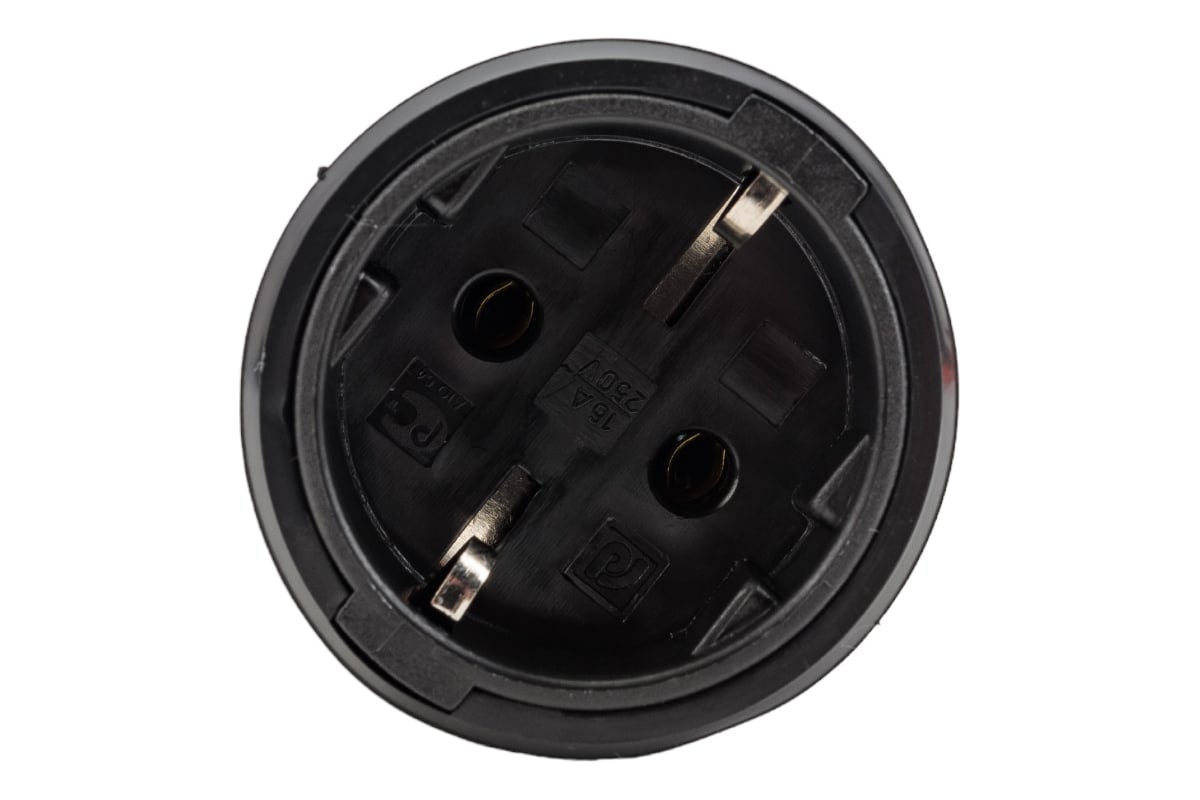 Переносная розетка Aling-conel с заземлением 16A 250В, черная 406.13 ...