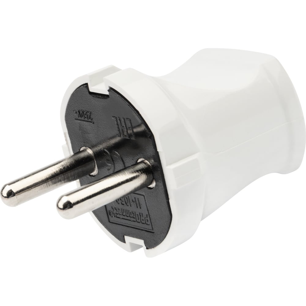 Прямая вилка REXANT без заземления 6А белая 11-8933 - выгодная цена ...