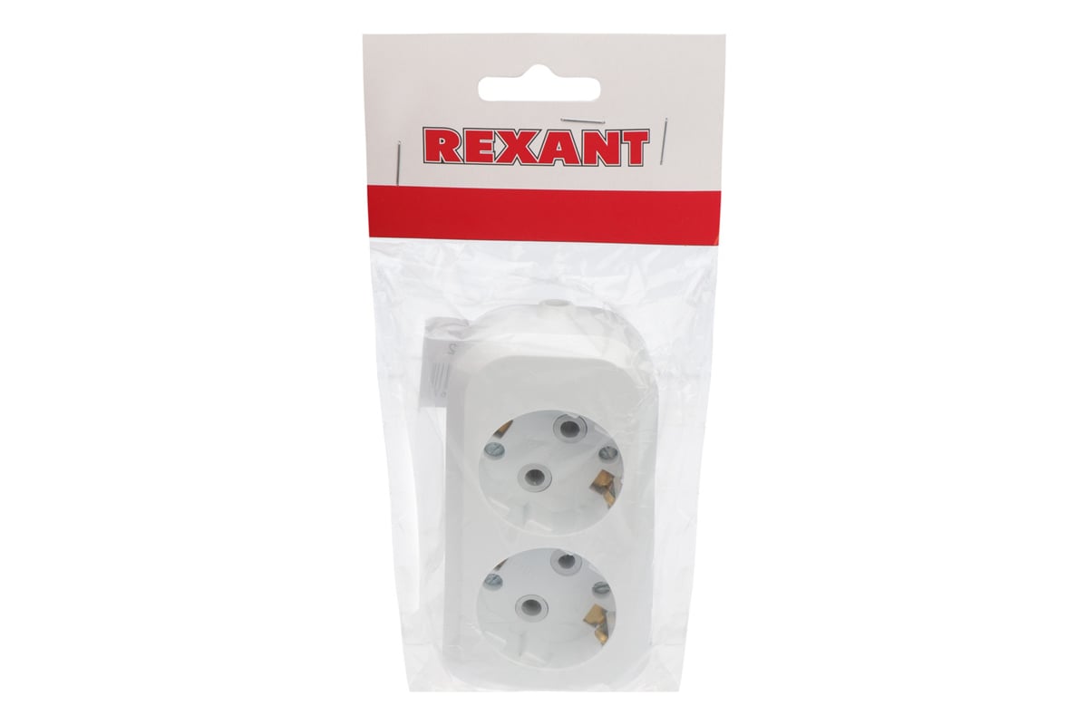 Розеточная колодка REXANT 2 гнезда с заземлением 11-8702 - выгодная цена, отзывы, характеристики ...