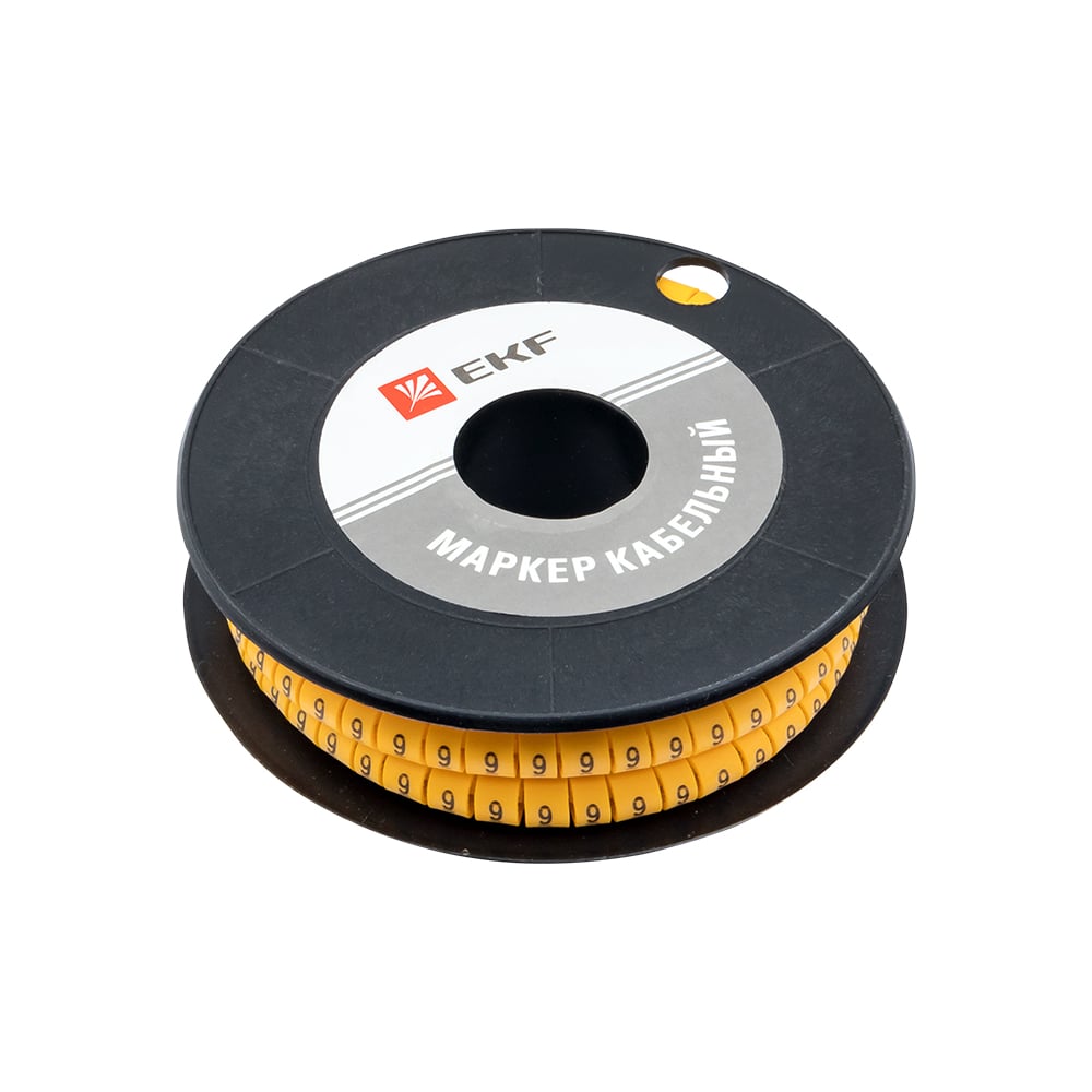Кабельный маркер EKF PROxima 1,5 мм2 "9" 1000 шт. ЕС-0 plc-KM-1.5-9 ...
