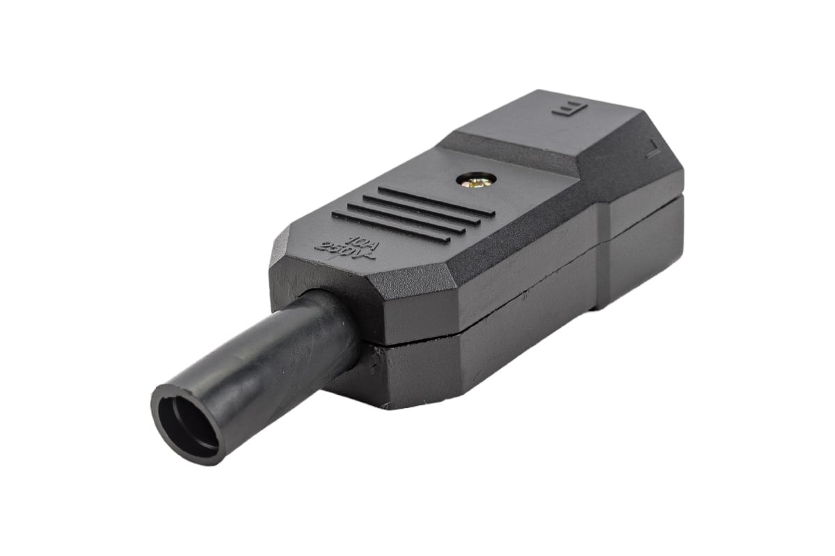 Сетевая вилка Pro Legend 3 PIN пластик на кабель 250V 10A, PL2298 ...