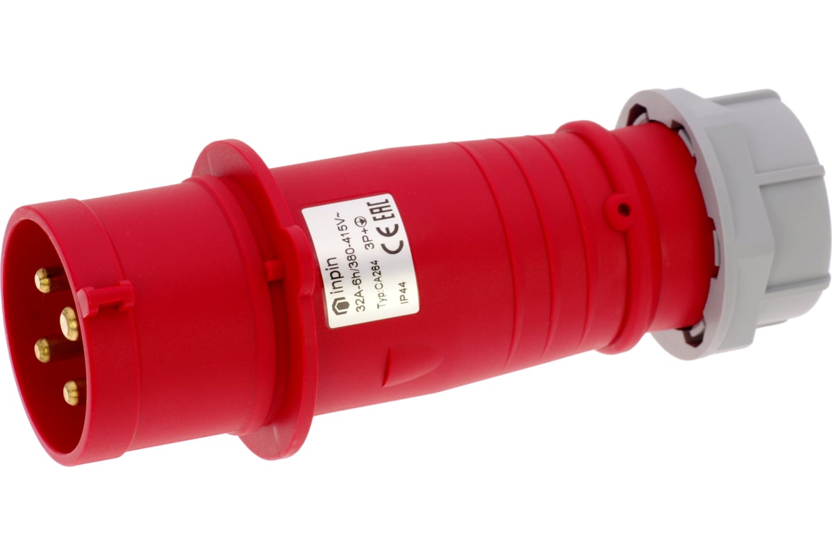 Кабельная вилка INPIN 32A/400V/3P+E/IP44 CA264 - выгодная цена, отзывы ...