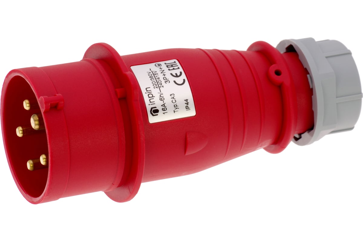 Кабельная вилка INPIN 16A/400V/3P+N+E/IP44 CA3 - выгодная цена, отзывы ...