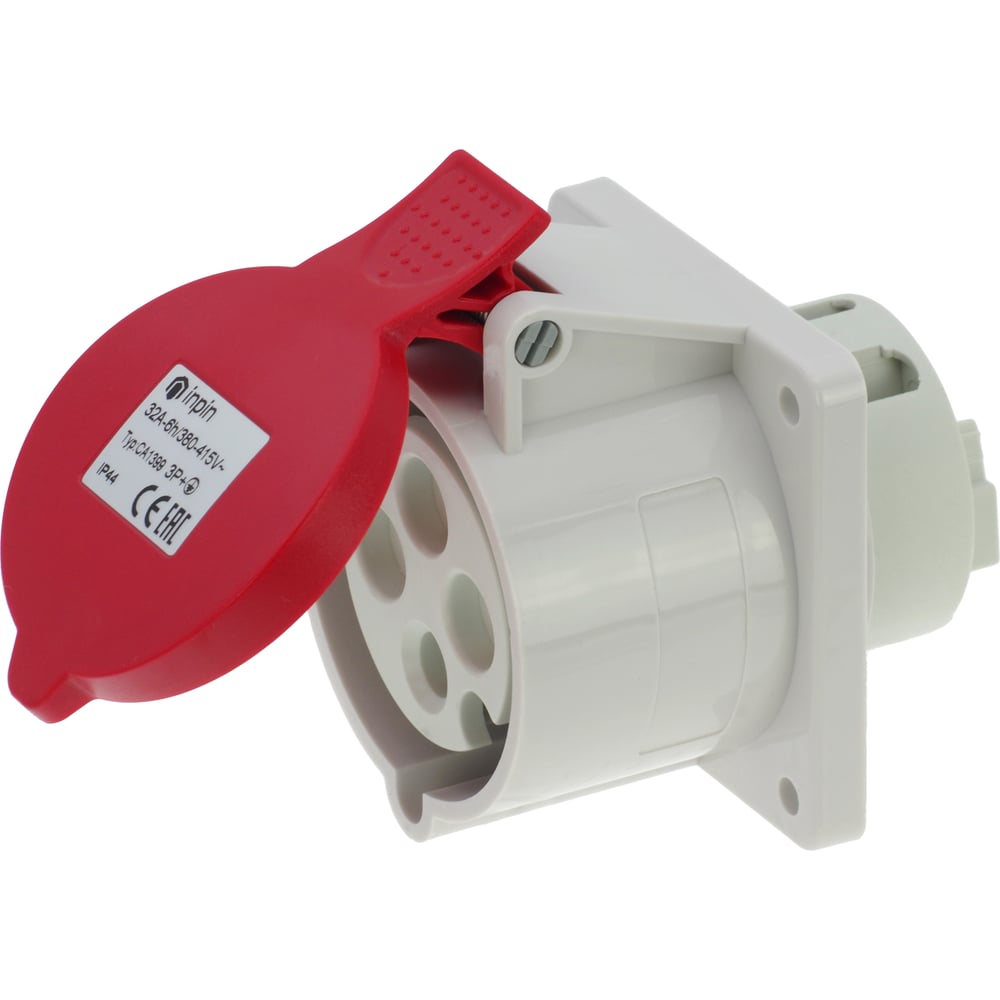 Встраиваемая розетка INPIN 32A/400V/3P+E/IP44, фланец 75x75 CA1399 ...