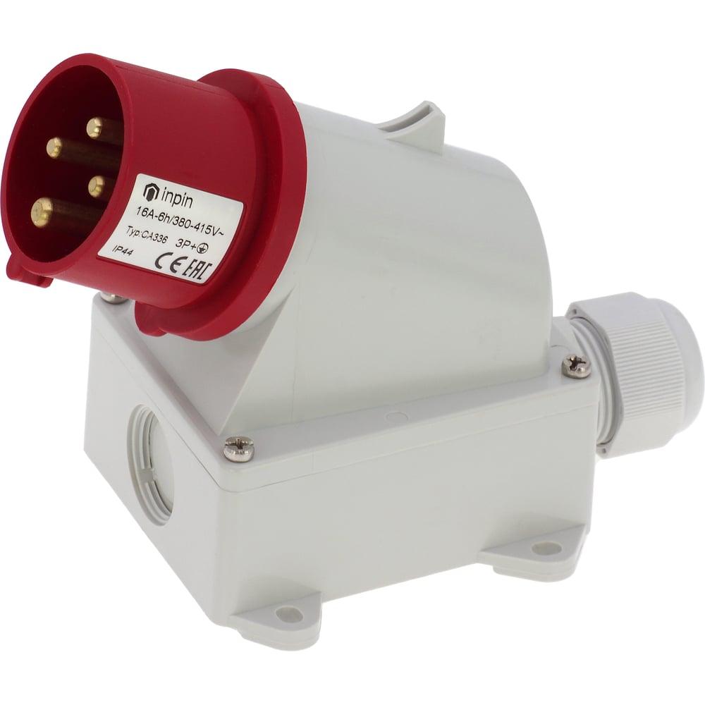Настенная вилка INPIN 16A/400V/3P+E/IP44 CA336 - выгодная цена, отзывы ...