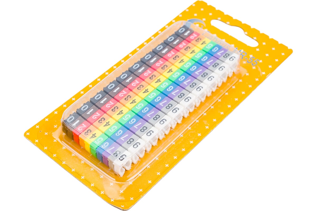 Защелкивающиеся маркеры (клипсы) на кабель Cabeus D 4-5.5мм, "0"-"9 ...