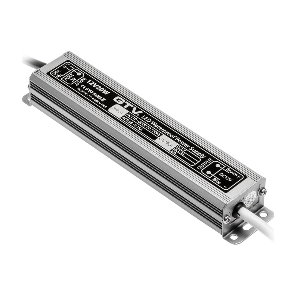 Блок питания GTV LED 20W, IP67, DC12V LD-WZA20W-NW - выгодная цена ...