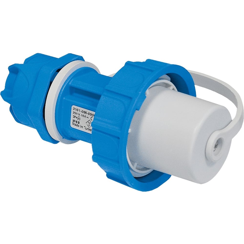 Кабельная переносная вилка TP Electric синий 16a/240в/2p+e/ip68 3101 ...
