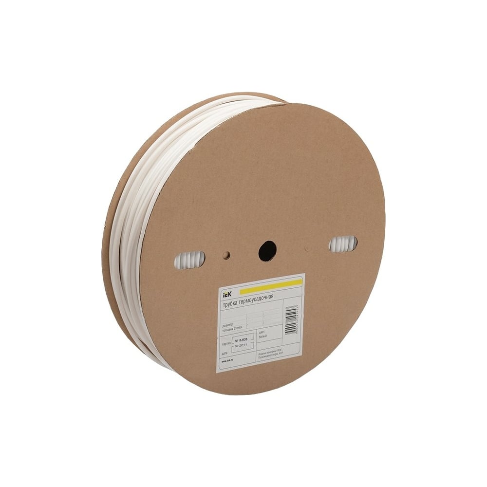 Термоусаживаемая трубка IEK ТТУ 10/5 белая 100м/рол ИЭК UDRS-D10-100 ...