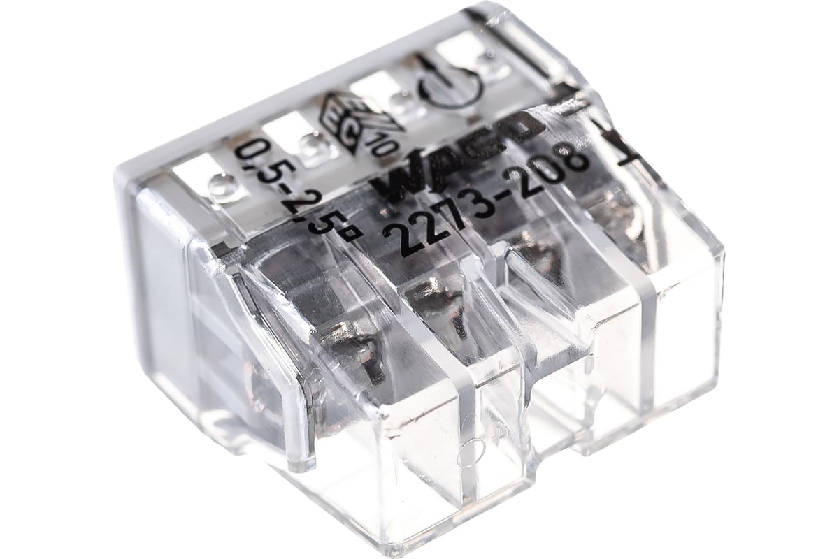 Соединительная клемма WAGO 8-ми проводная 2273-208 6 шт. в блистере ...