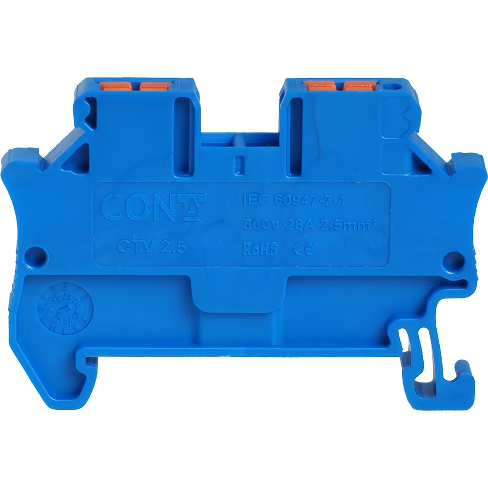 Клемма проходная CONTA CTV 2.5 BLUE-100, 2.5 кв.мм, PUSH-IN (упак 100 ...