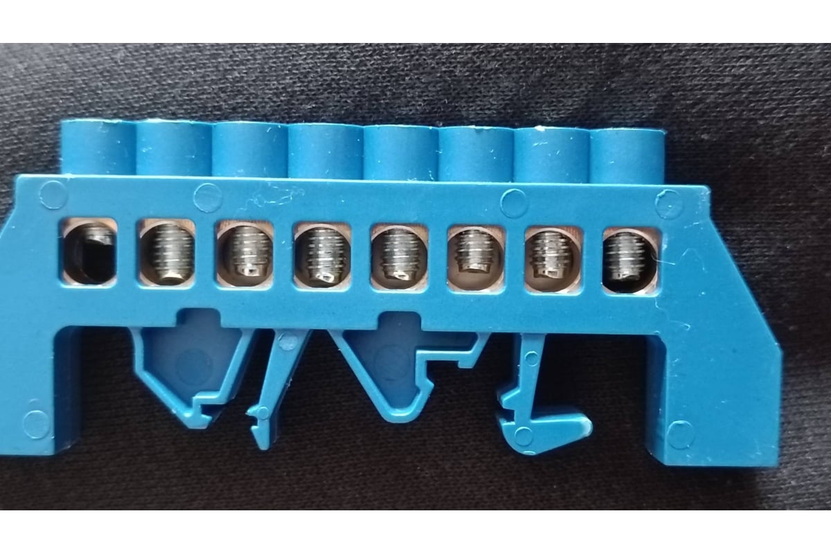 Нулевая шина в комбинированном синем изоляторе на DIN-рейку REXANT 8x12 мм 8 групп 11-2314 ...