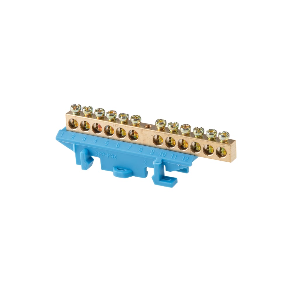 Нулевая N шина c изолятором ЮПИТЕР на DIN-рейку 6x9мм 12 групп большая ...