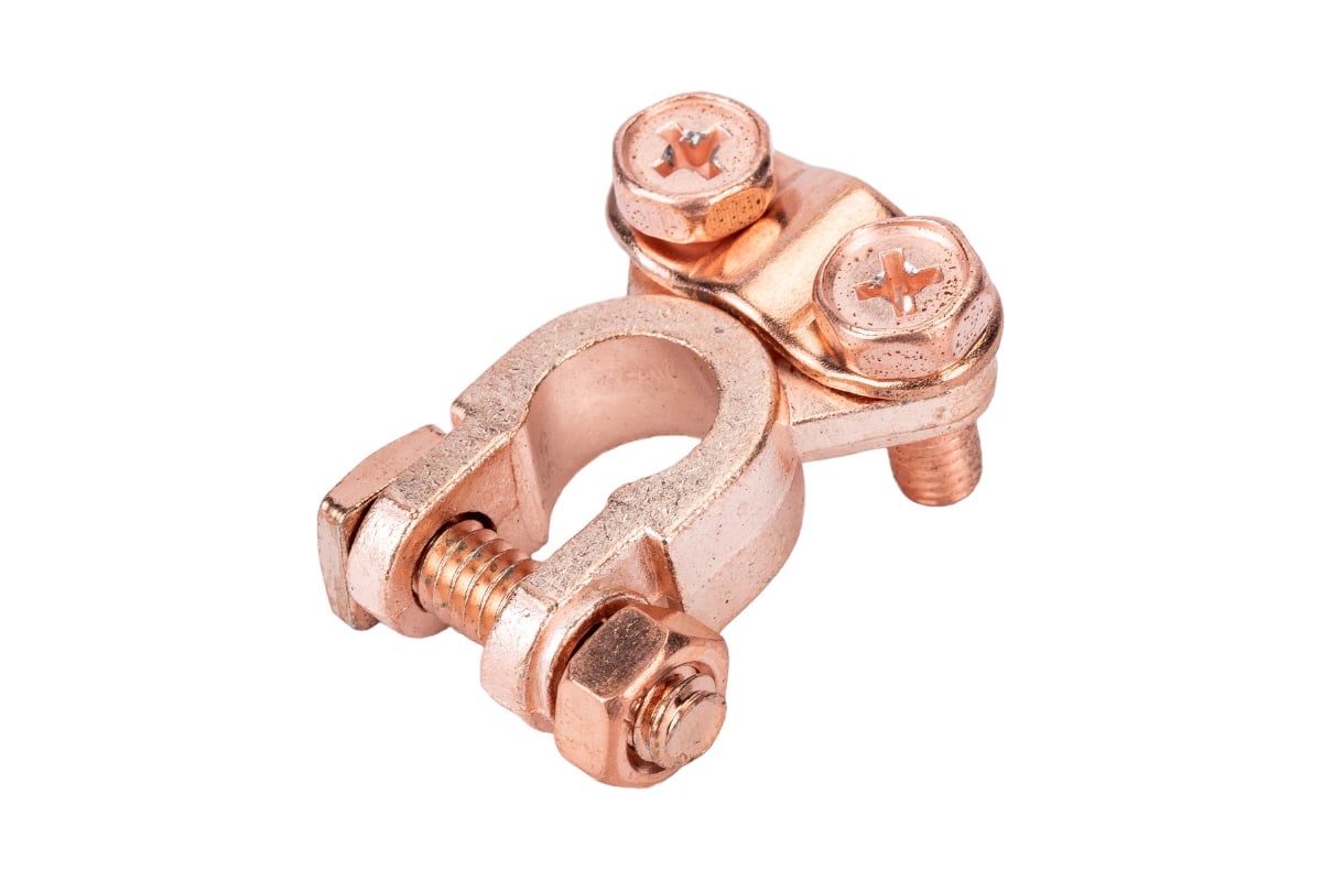 Клеммы АКБ в комплекте StartVOLT латунь, прижимная планка до 50 мм Asia type 3 SBT 006 ...