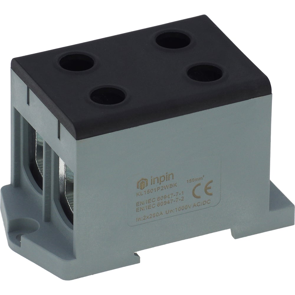 Клемма INPIN 4 подключения 25-150мм2 1000V 250/320А черная KL1501P2WBK ...