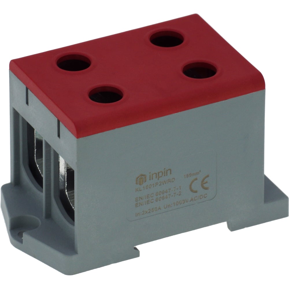 Клемма INPIN 4 подключения 25-150мм2 1000V 250/320А красная KL1501P2WRD ...