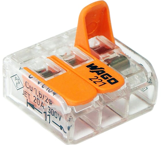 Клемма WAGO 221-413 50 шт. 2661 ЦБ-00015765 - выгодная цена, отзывы ...
