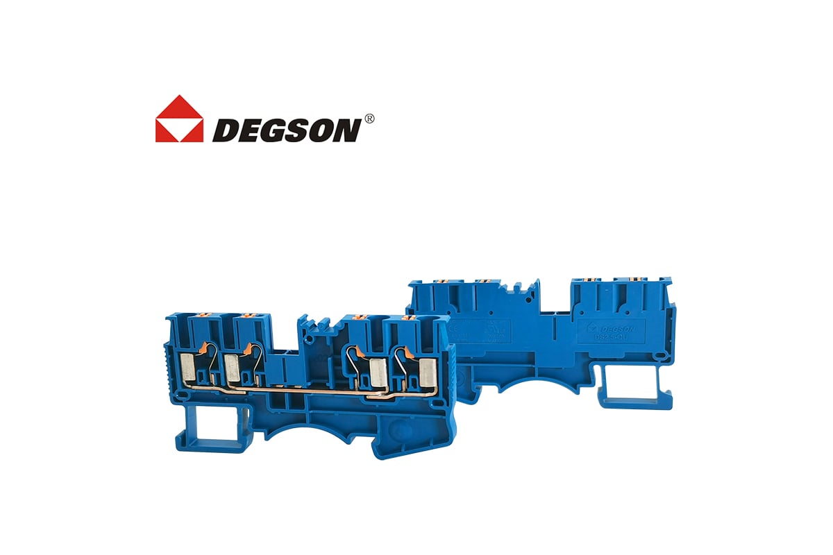 Клемма на дин-рейку Degson, 2.5 кв.мм, push-in, синяя, 50 штук DS2.5-QU-01P-12-00Z(H) - выгодная ...