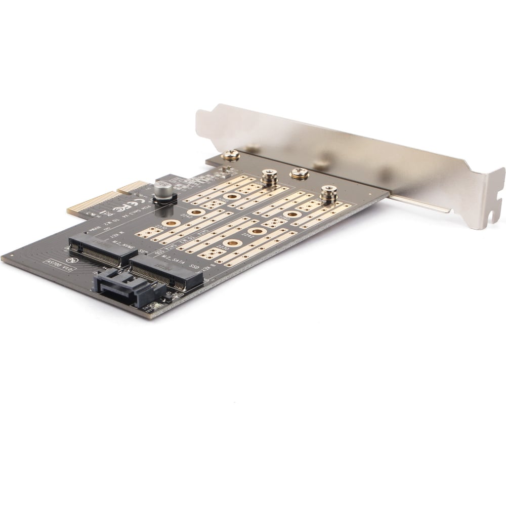 Адаптер AgeStar PCI-E для M.2 SATA SSD+M.2 NVME SSD Card, AS-MC02 ...