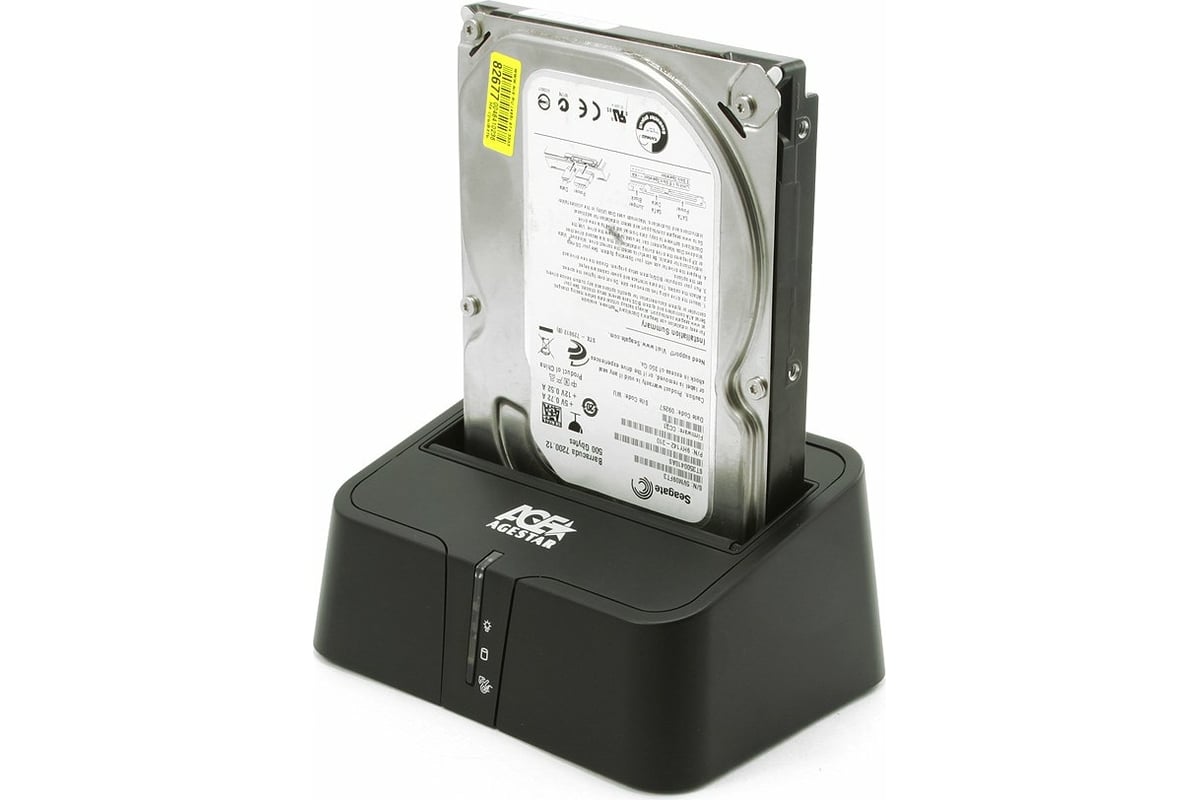 Докстанция AgeStar USB 3.0 2,5"/3,5" SATA HDD, пластик, BackUp, черный ...