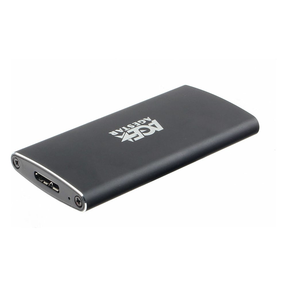 Внешний корпус AgeStar USB 3.0 mSATA, алюминий, черный, 3UBMS2 (BLACK ...