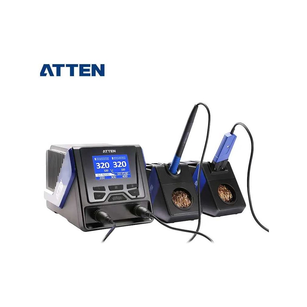 Цифровая двухканальная паяльная станция ATTEN 200 Вт (220 В) с GT-Y130 ...