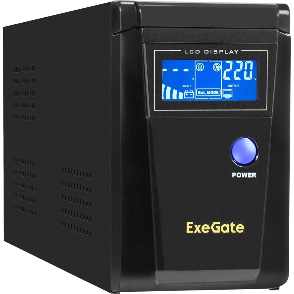 ИБП ExeGate инвертор, синус, для котла SineTower SN-600.LCD.AVR.2SH 600VA 360W, чистая синусоида ...