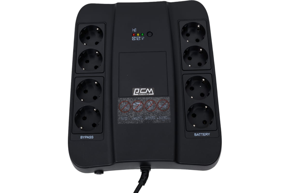 Источник бесперебойного питания Powercom Back-UPS SPIDER, OffLine, 850VA / 510W, Tower, Schuko ...