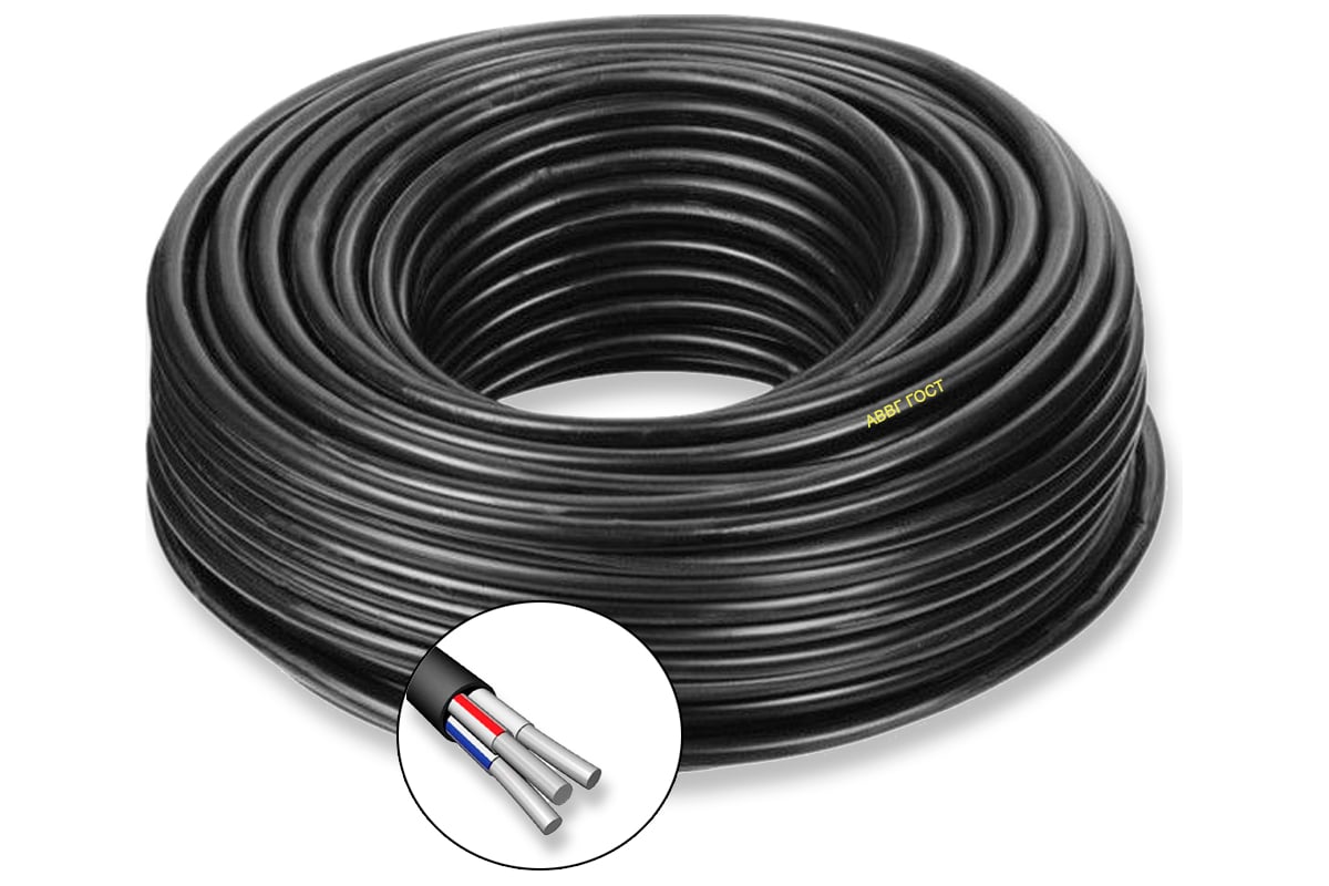 Силовой кабель АВВГ ПРОВОДНИК 3x50 мм2, 100м OZ234350L100 - выгодная ...