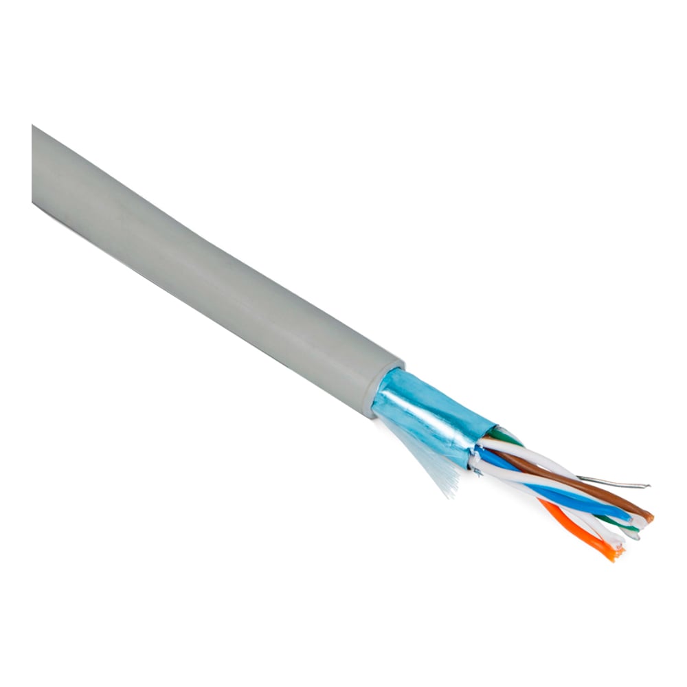 Кабель Hyperline FUTP4-C5E-P26-IN-PVC-GY-100 100 м, витая пара, экранированная F/UTP, категории ...